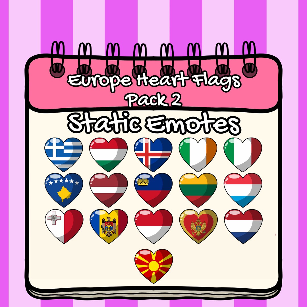 16x Glossy Patriotic Europe Continent Heart Flags Emotes Bundle Pack 2 ...