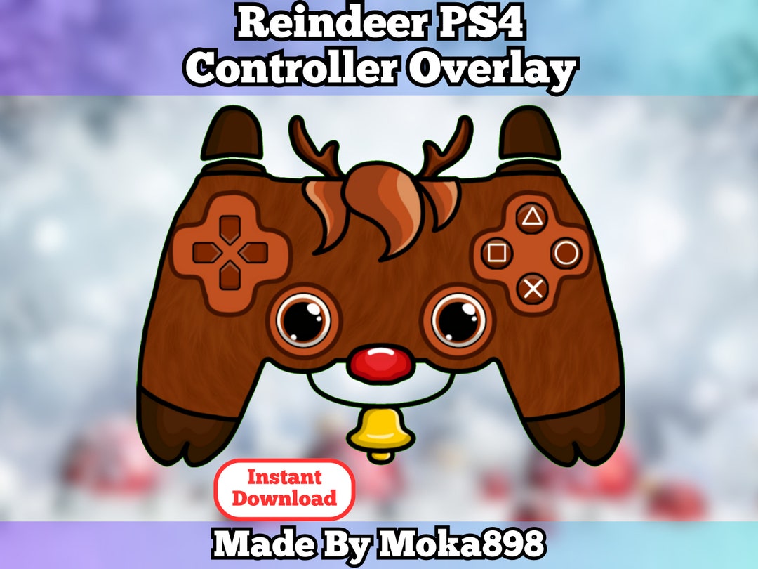 Reindeer Controller Overlay Skin Ps4 Obs Streamlabs Etsy