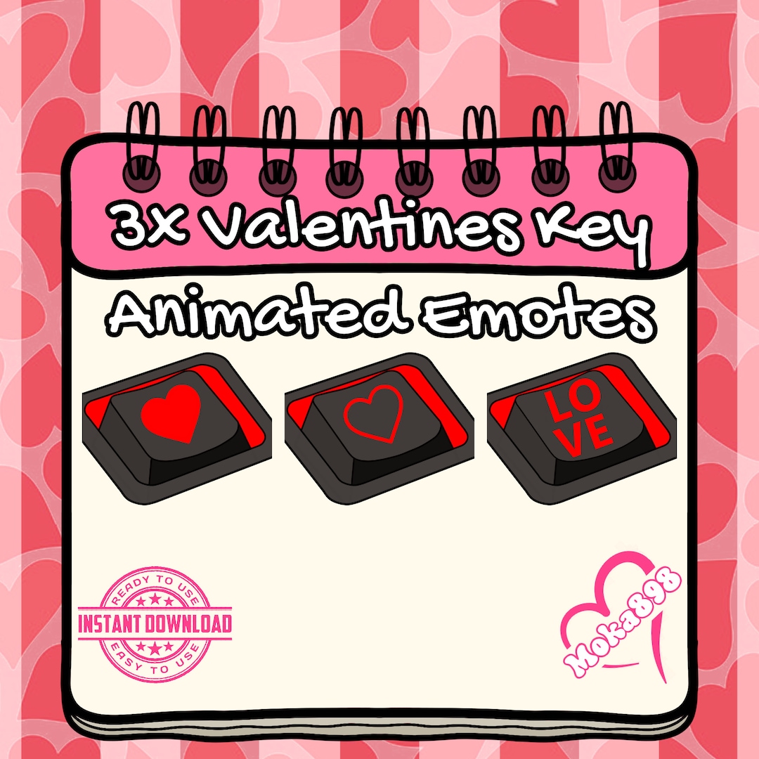3x Animated GIF Red / Black Valentines Day Heart and Love Keyboard Keys ...