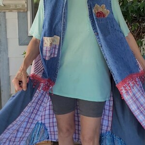 Upcycled Boho Denim Duster, Boho Clothes, Reworked Thrifted Clothing ...