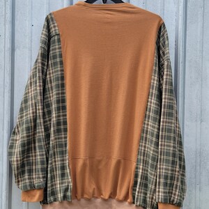 Flannel Rework T Shirt, Upcycled Carhartt Clothing, OOAK Flannel ...