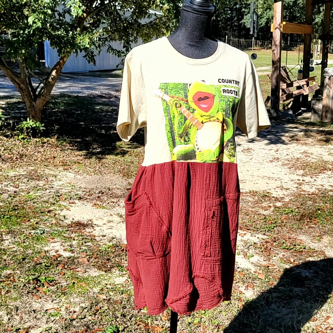 Kermit Tshirt Dress, Kermit the Frog Dress, Muppet Babydoll Dress ...