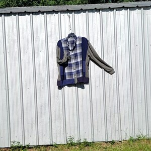 Upcycled Plaid Shirt, Reworked Clothing, OOAK Top, Repurposed Clothing ...