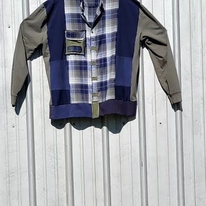 Upcycled Plaid Shirt, Reworked Clothing, OOAK Top, Repurposed Clothing ...