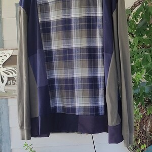 Upcycled Plaid Shirt, Reworked Clothing, OOAK Top, Repurposed Clothing ...