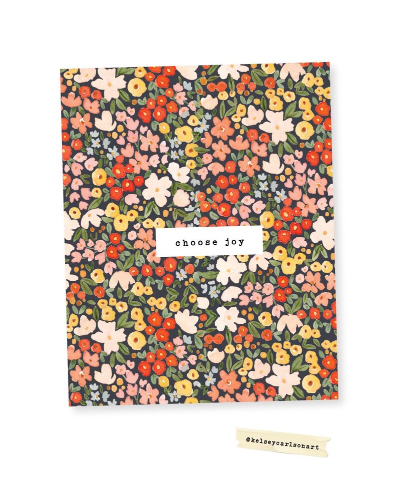Choose Joy Watercolor Floral Art Print by Kelsey Carlson - Etsy