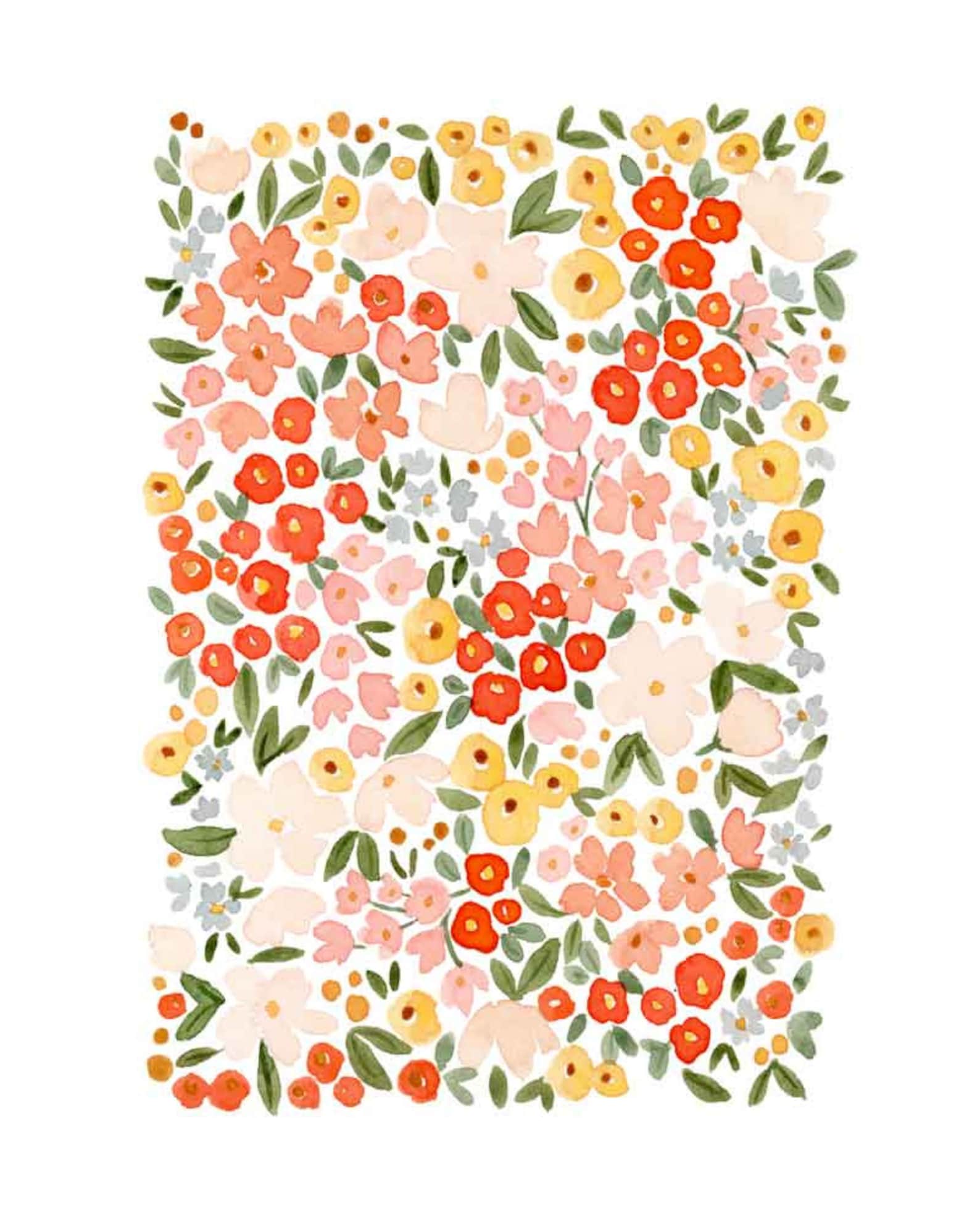 Happy Floral Print - Etsy