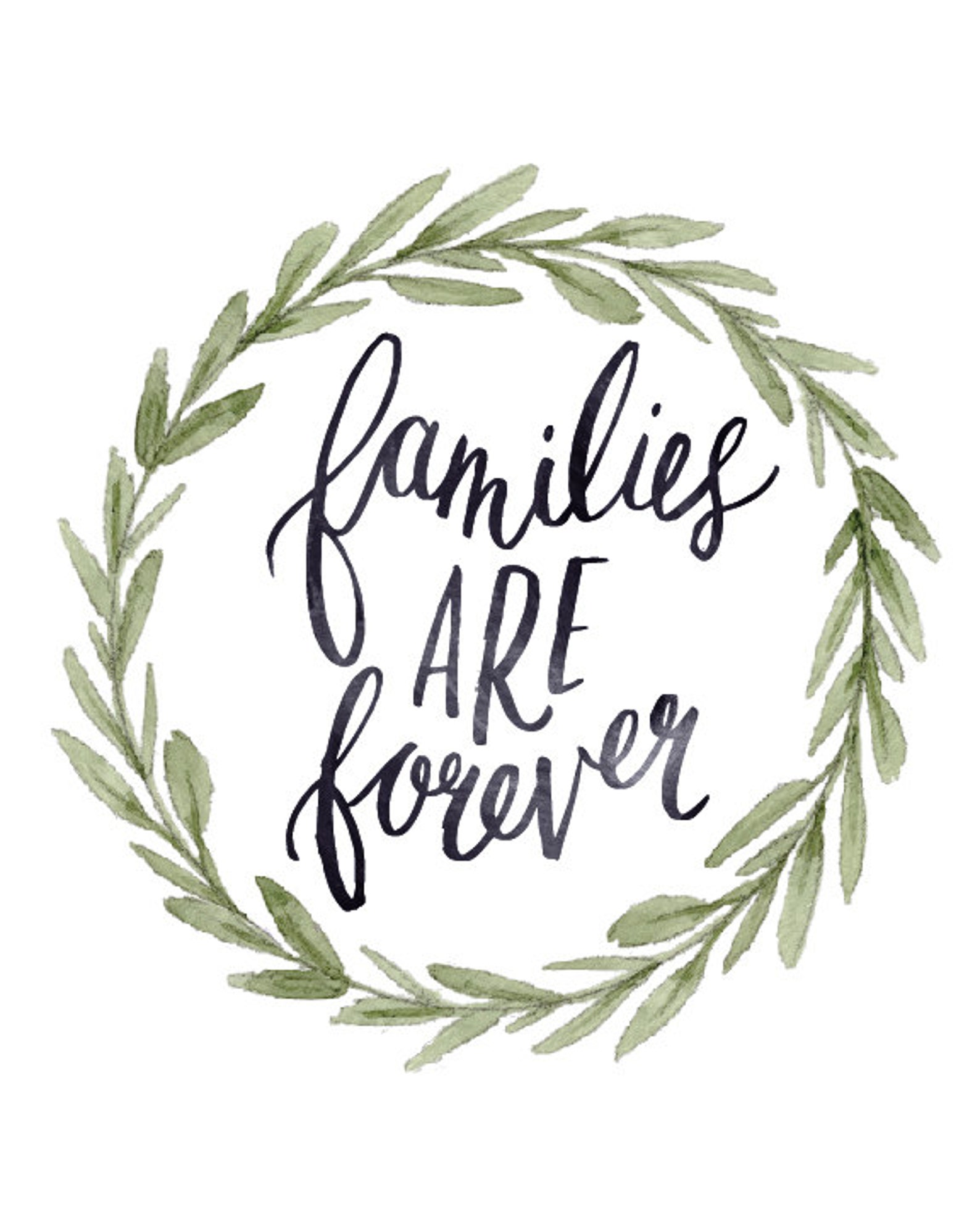 Families Are Forever Hand Lettered Art Print - Etsy