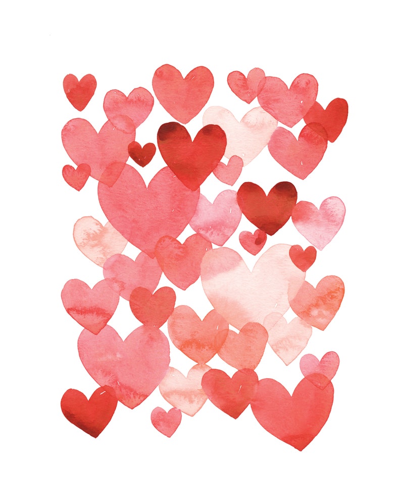 Lots of Love Hearts Print - Etsy
