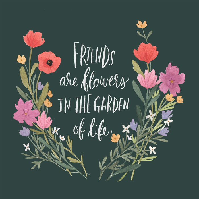 Friends Are Flowers in the Garden of Life Watercolor Art Print - Etsy