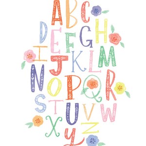Hand Painted Little Girl's Abc's Print - Etsy
