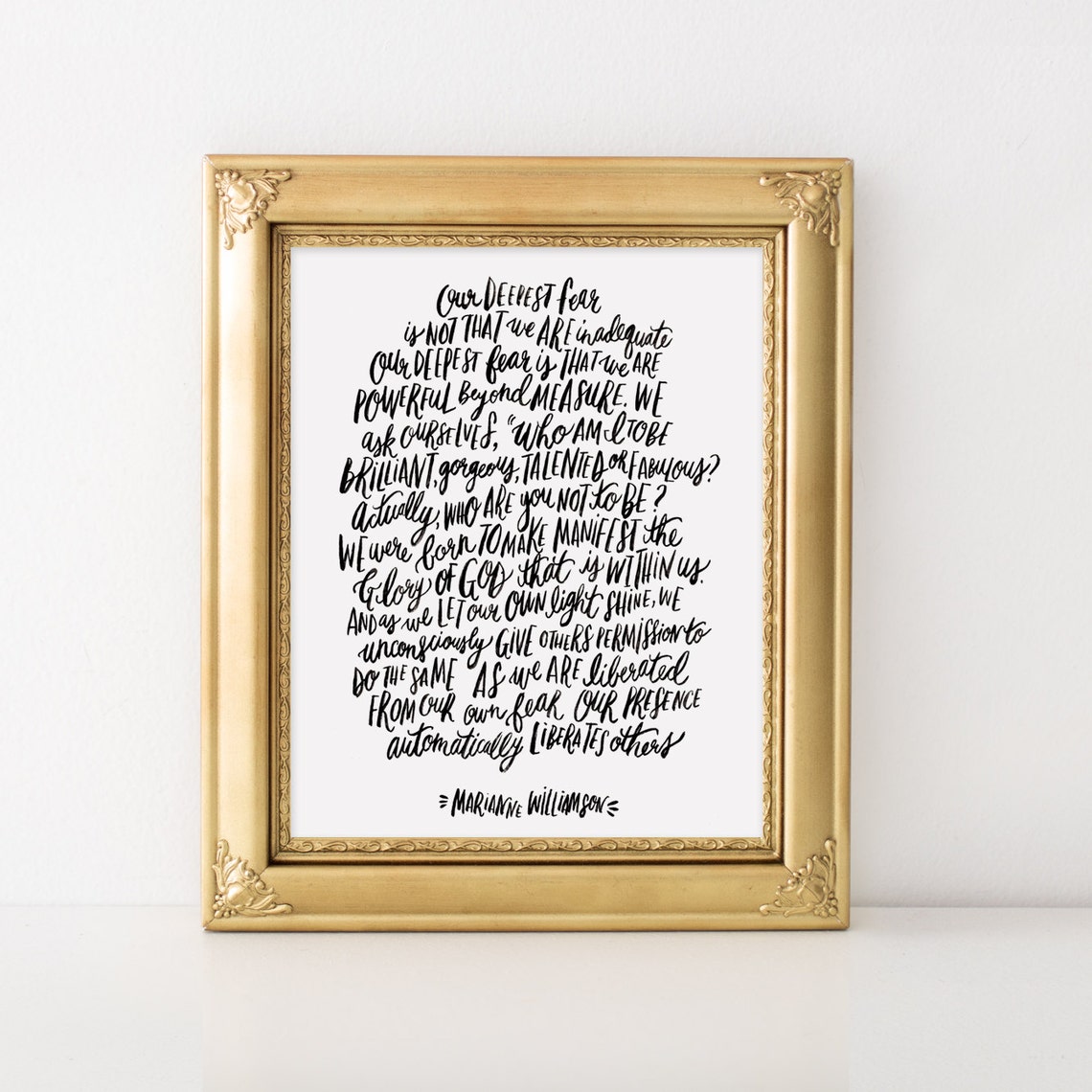 Our deepest fear is that we are powerful beyond measure hand | Etsy