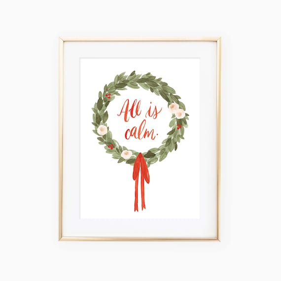 All is Calm Christmas Art Print - Etsy