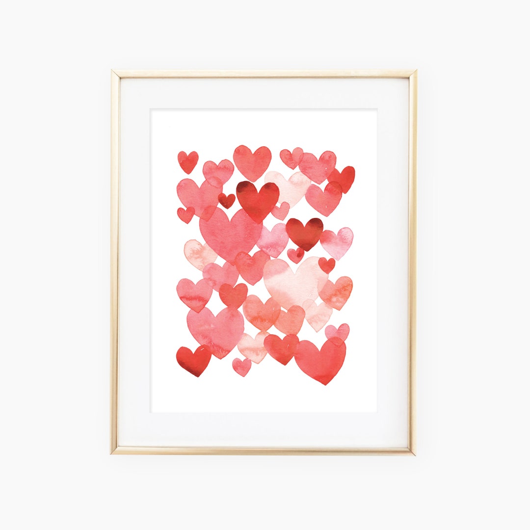 Lots of Love Hearts Print - Etsy
