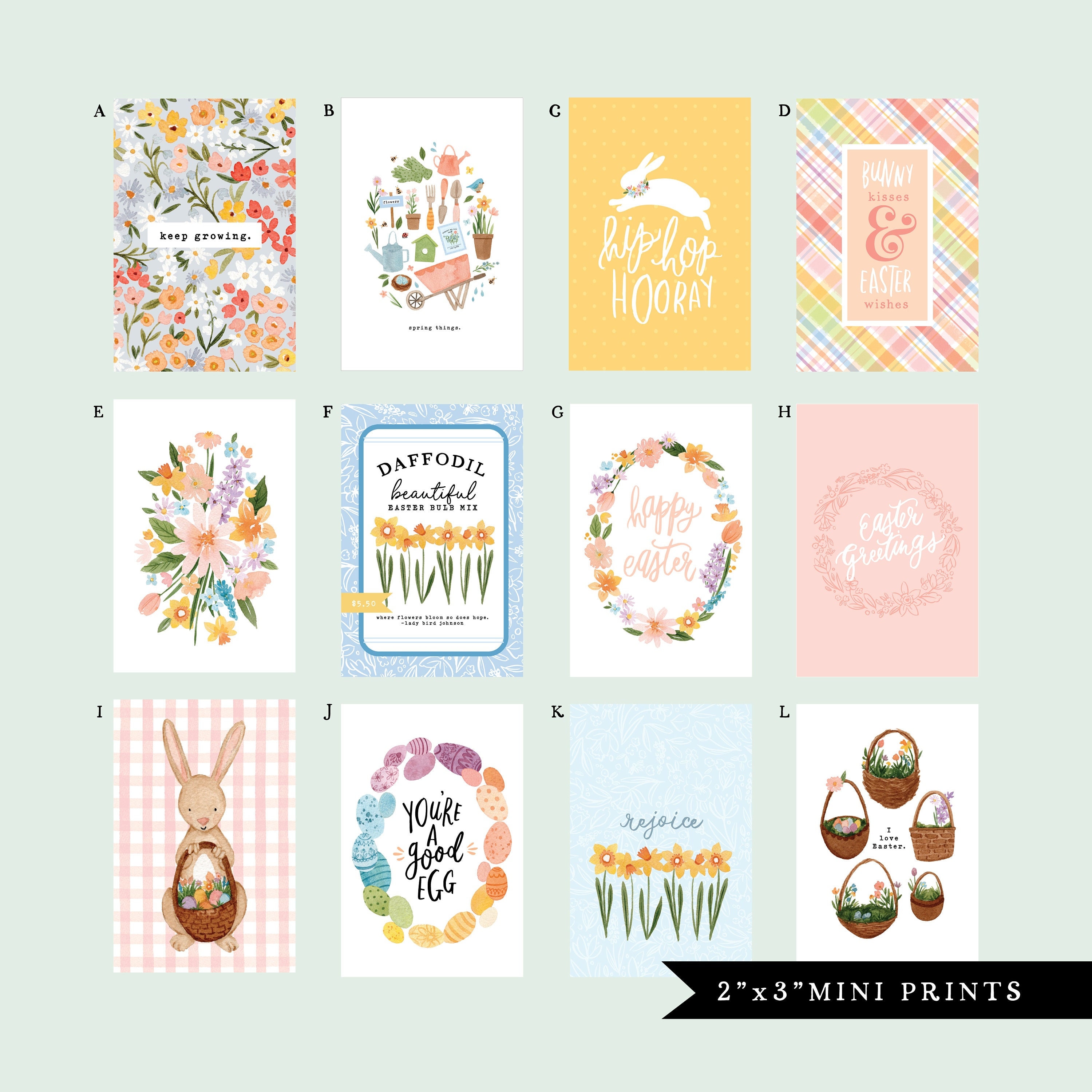 2x3 Mini Watercolor Easter & Spring Painting | Etsy