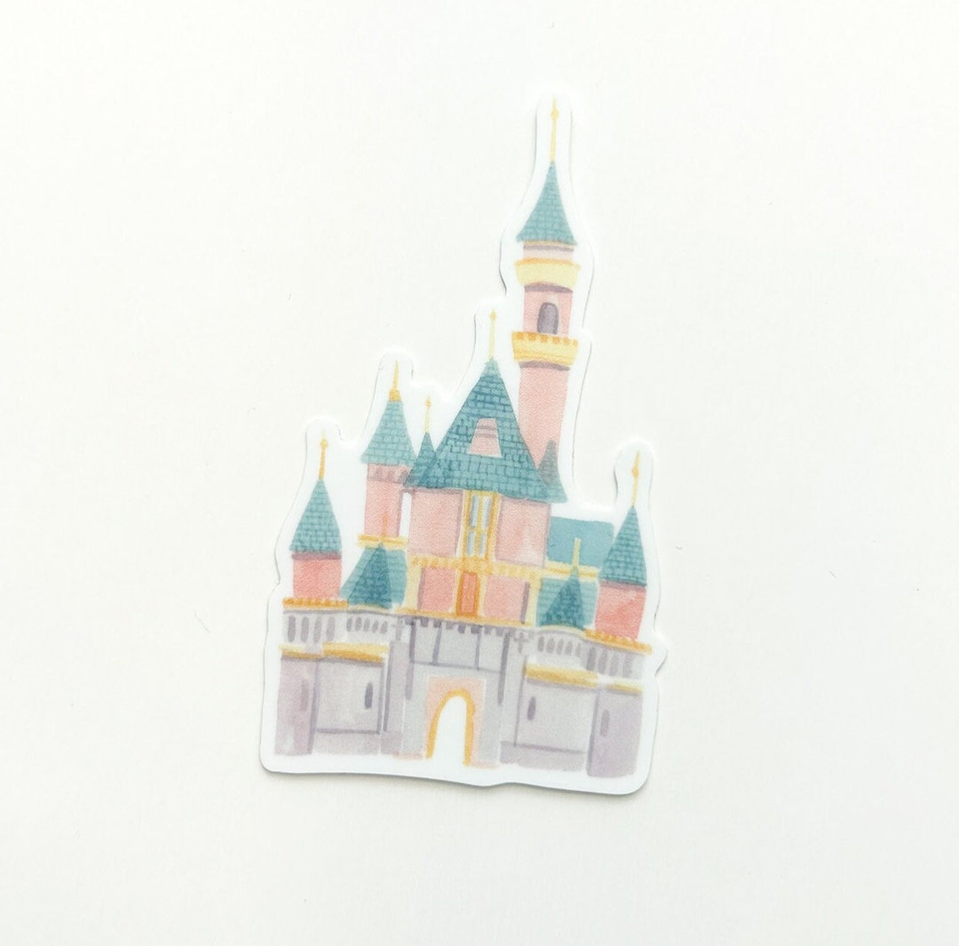 Watercolored Painted Disney Princess Castle Die Cut Vinyl Waterproof ...