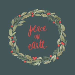 Peace on Earth Christmas Art Print - Etsy