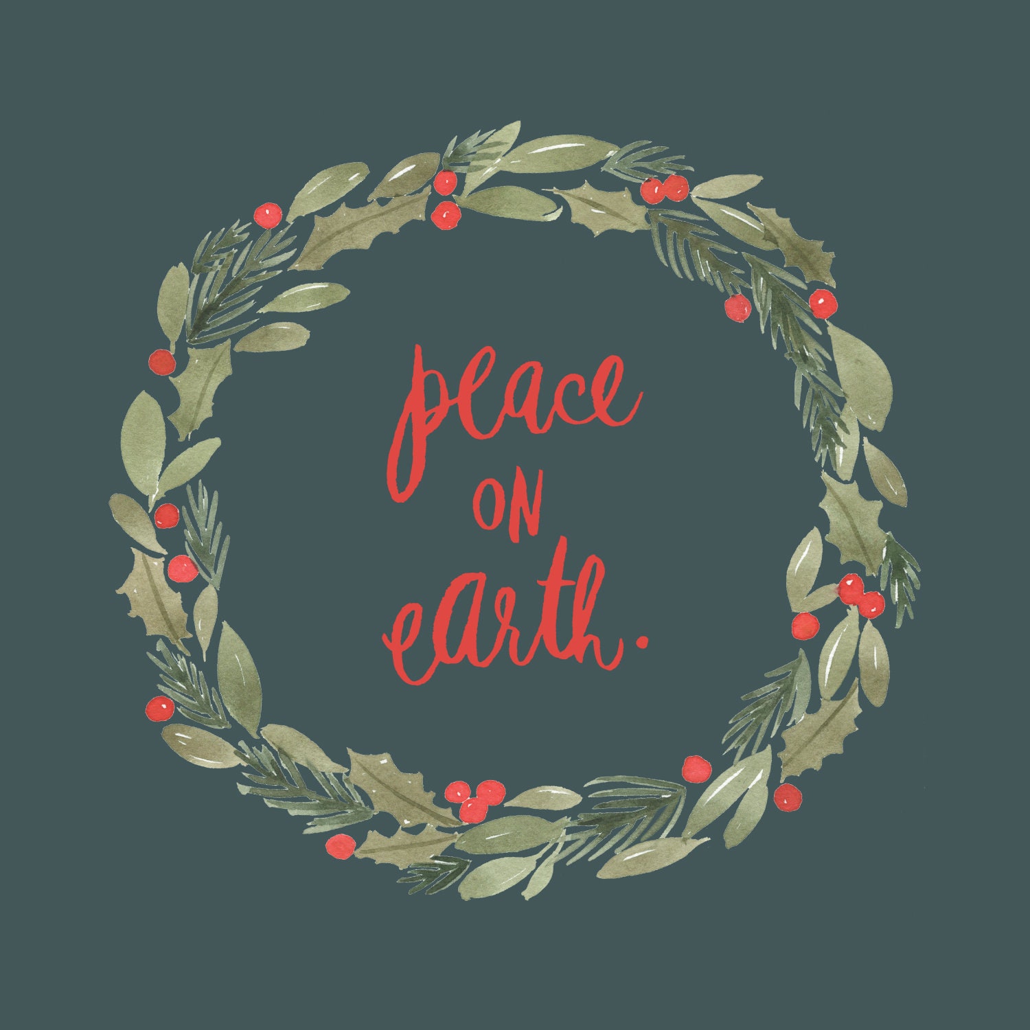 Peace on Earth Christmas Art Print - Etsy