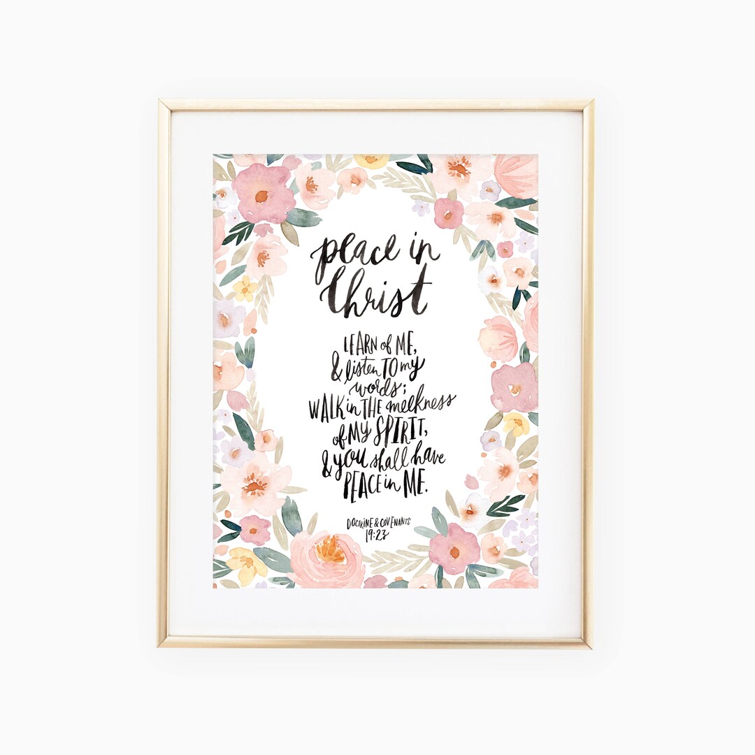 LDS Youth 2018 Theme / Peace in Christ / D&C 19:23 / Watercolor Floral ...