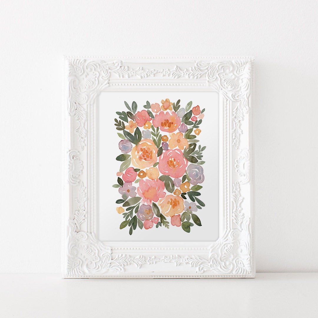 Tangled Floral Watercolor Print - Etsy