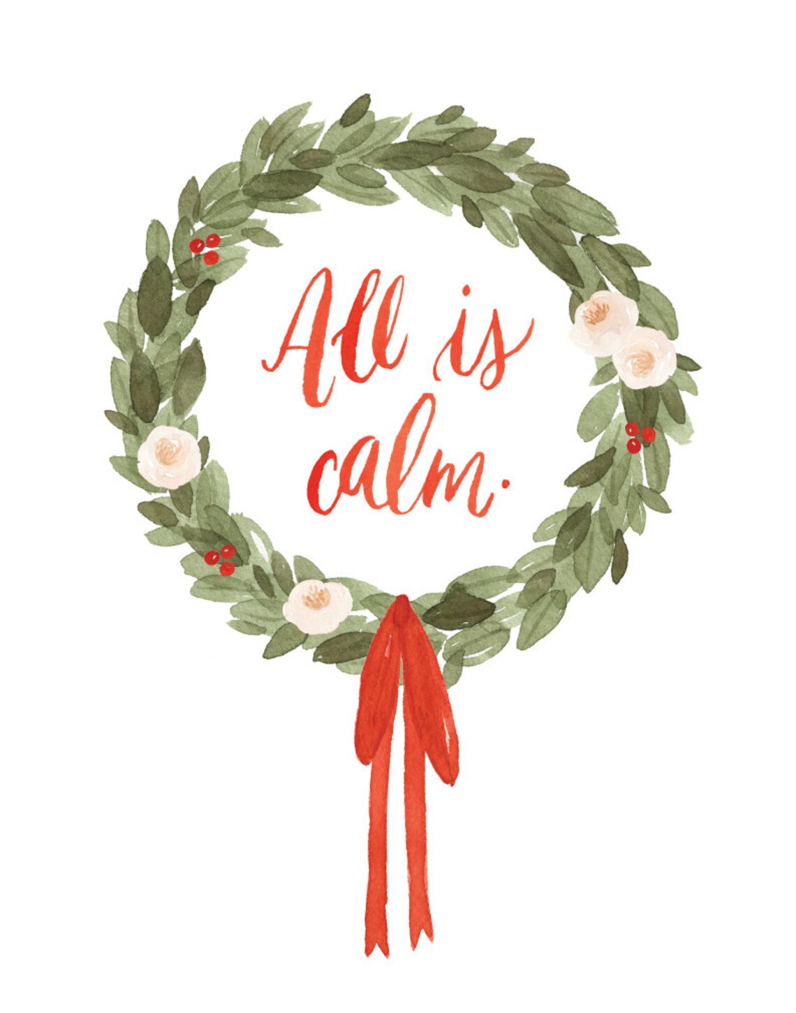 All is Calm Christmas Art Print - Etsy