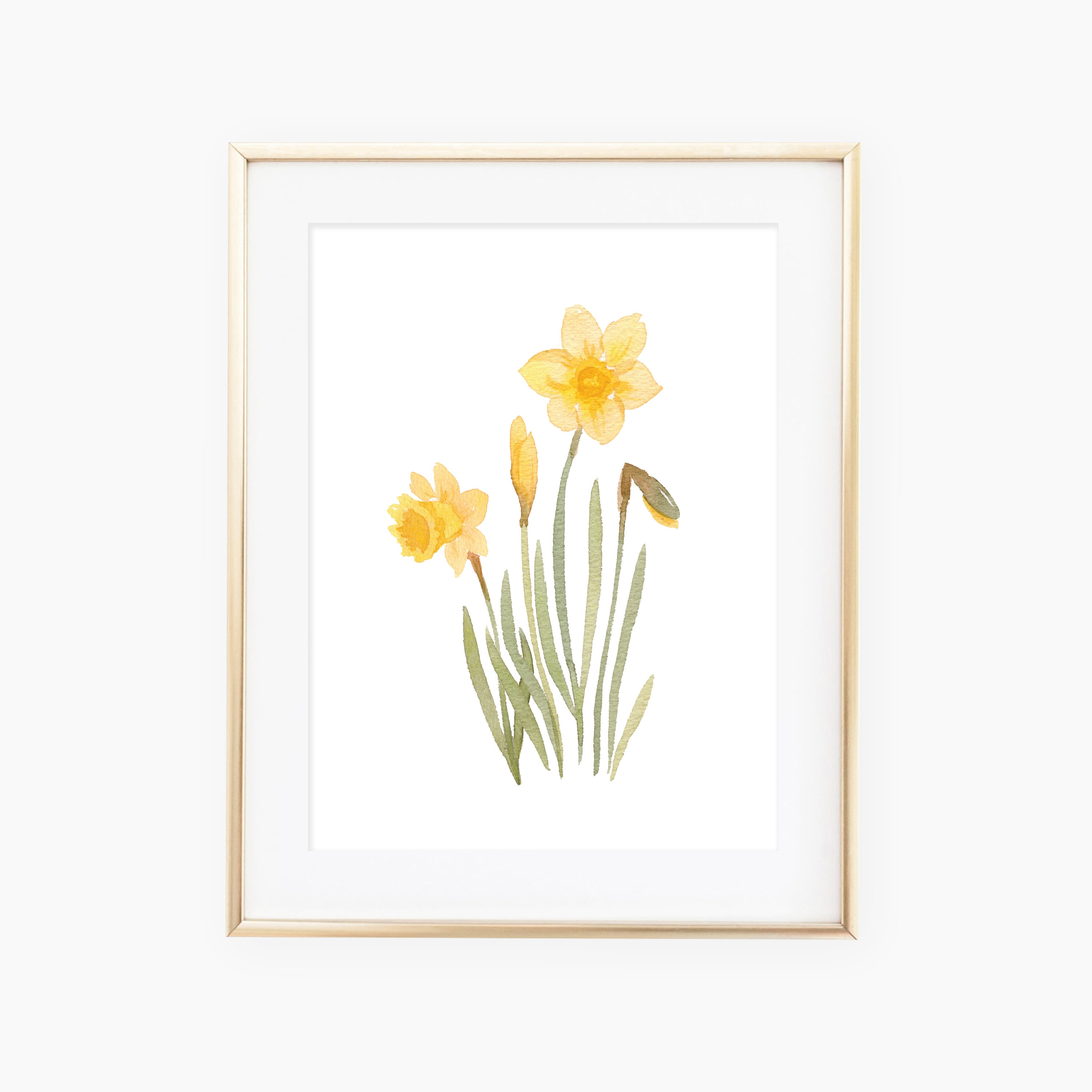 Watercolor Daffodils Art Print - Etsy