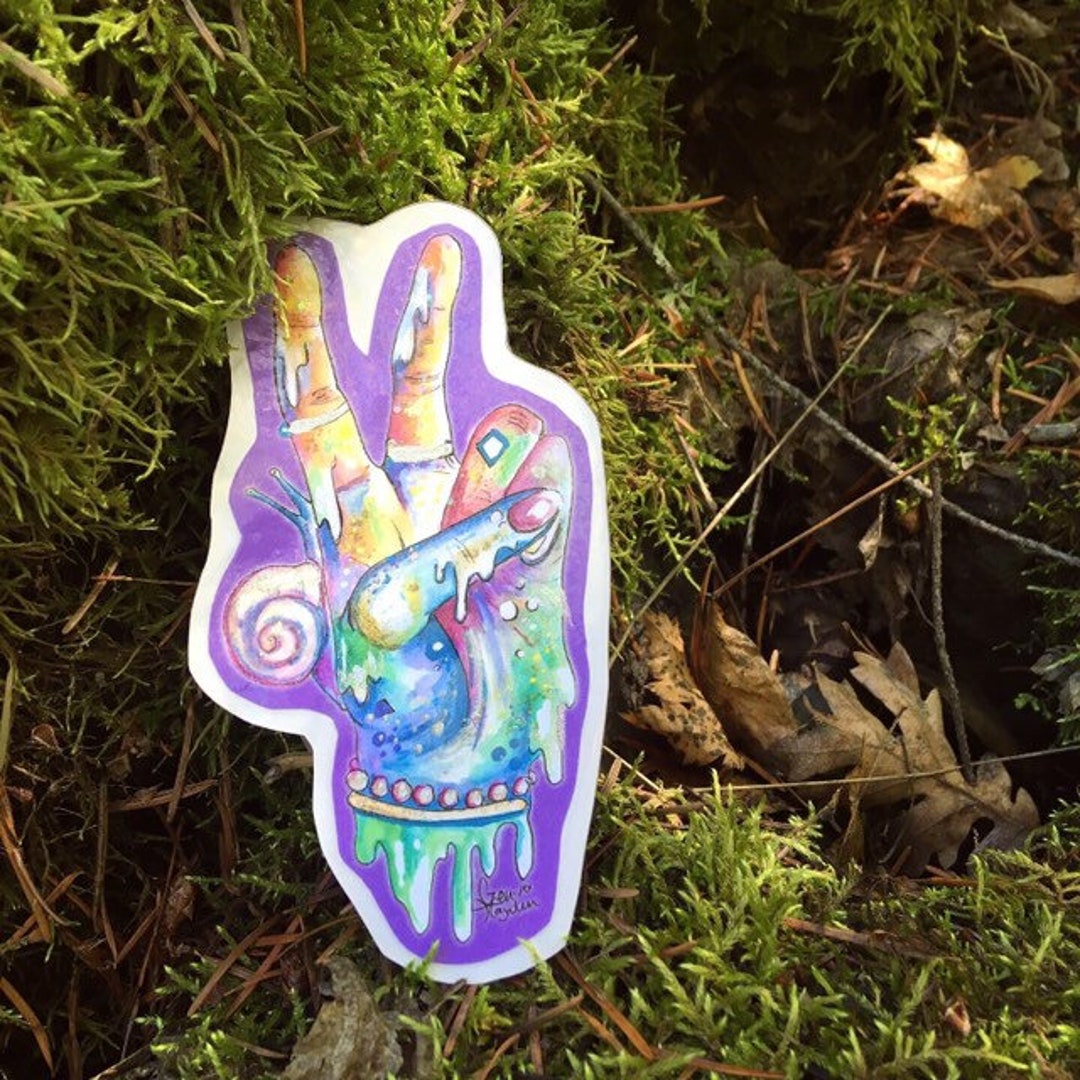 Peace Sign Sticker Rainbow Trippy Hippy Psychedelic Stoner Art - Etsy