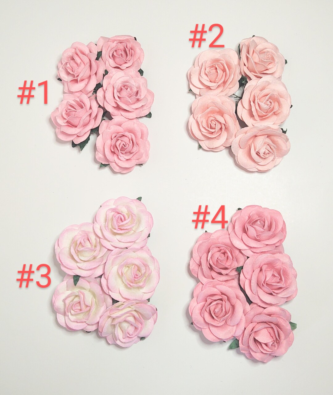 1 Bunch of 5 Pink Trellis Roses 40mm choose Color - Etsy