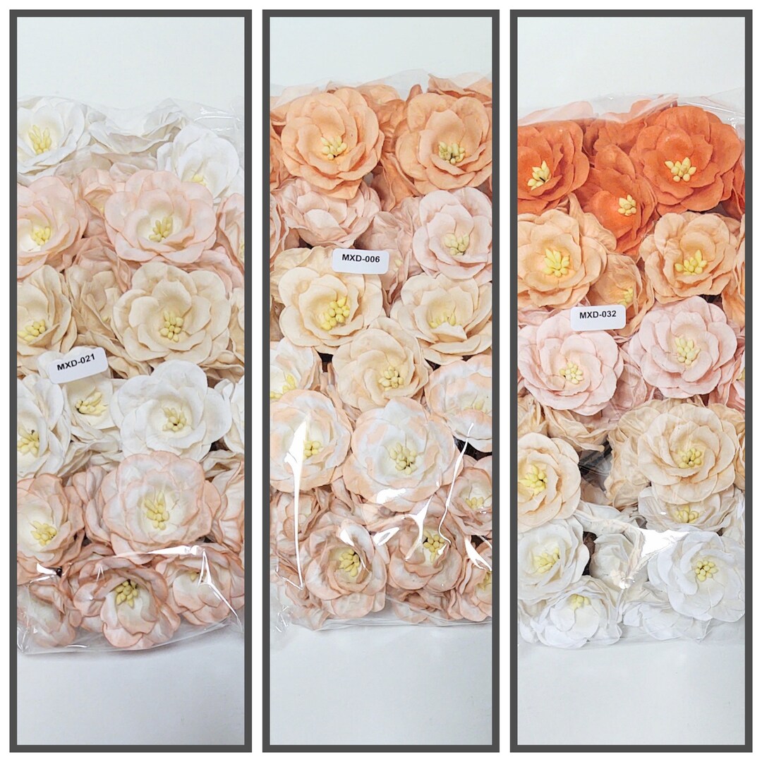 50 Magnolia's, Handmade Mulberry Paper Flowers #MXD-006, #MXD-021, #MXD-032 - Etsy