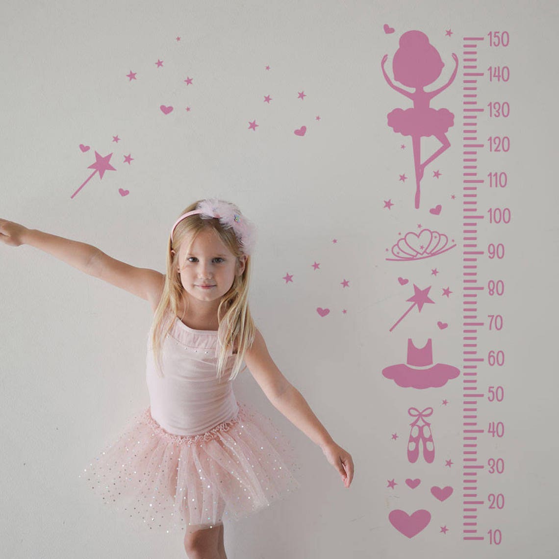 Growth Chart Decal: Ballerina / Sticker Height Chart Wall | Etsy