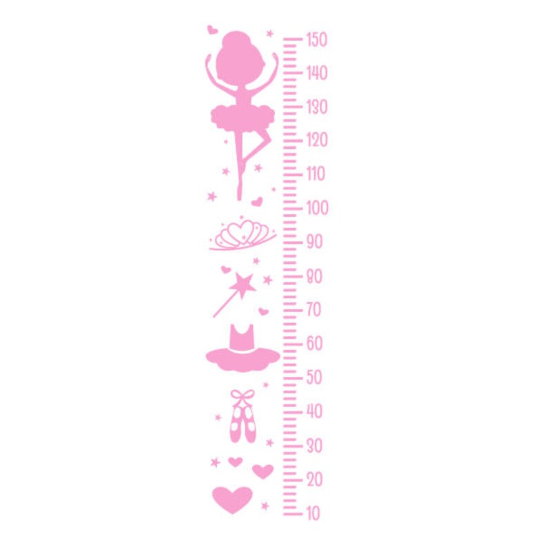 Growth Chart Decal: Ballerina / Sticker Height Chart Wall | Etsy