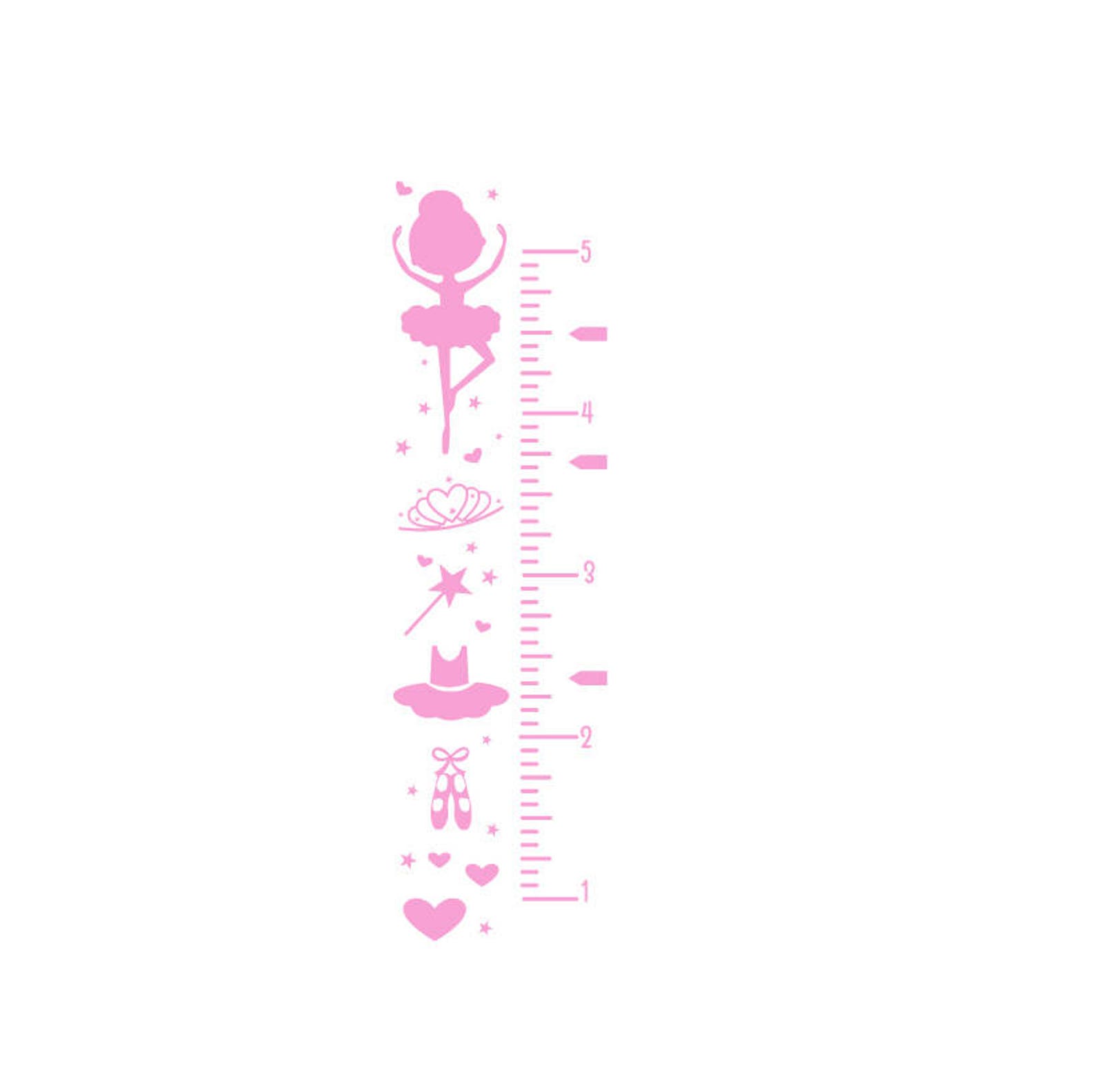 Growth Chart Decal: Ballerina / Sticker Height Chart Wall | Etsy