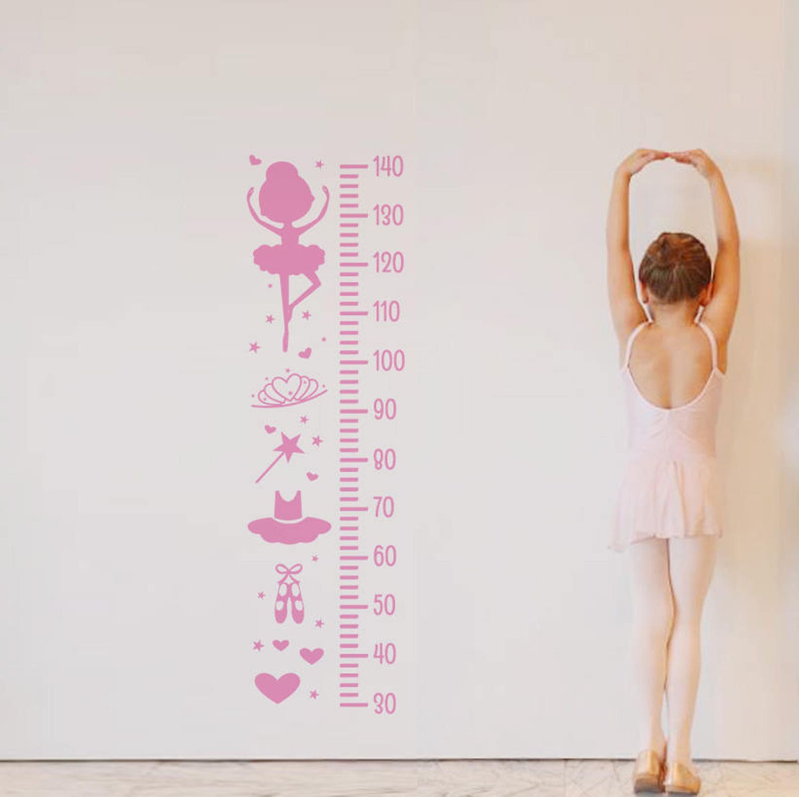 Growth Chart Decal: Ballerina / Sticker Height Chart Wall | Etsy