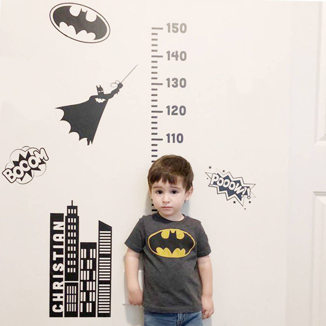 Growth Chart Decal: Batman / Sticker Height Chart Wall decal / | Etsy