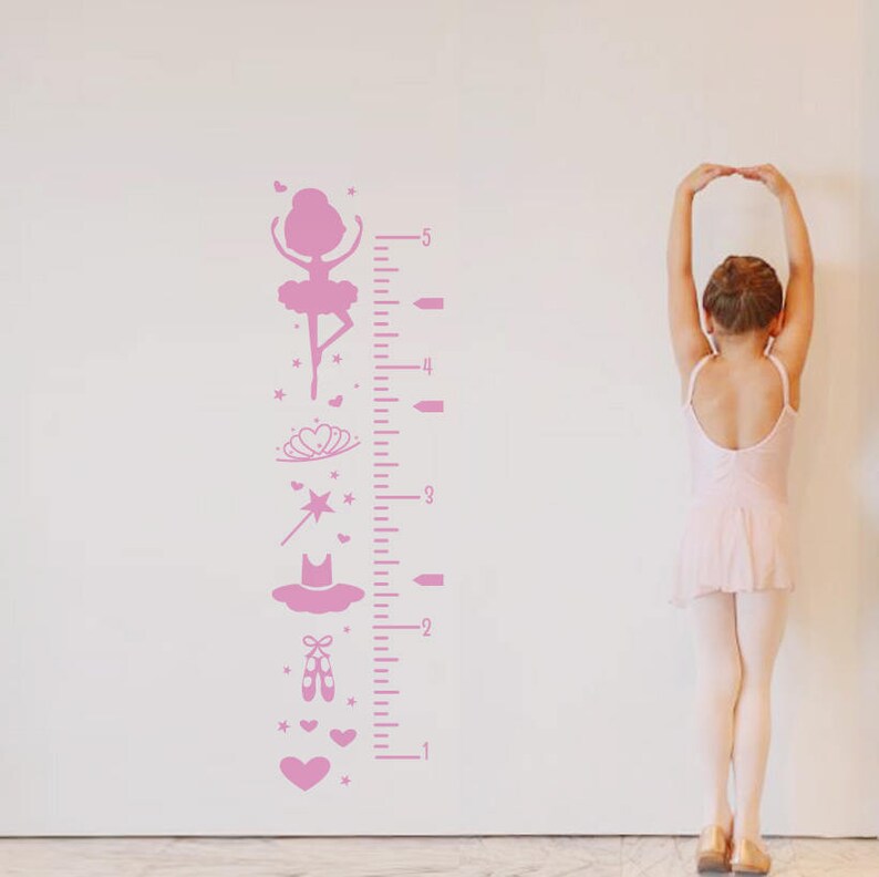 Growth Chart Decal: Ballerina / Sticker Height Chart Wall | Etsy