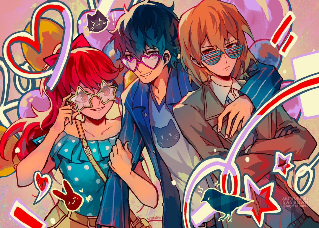 P5 Royal Trio With Glasses Mini Print 5x7" - Etsy