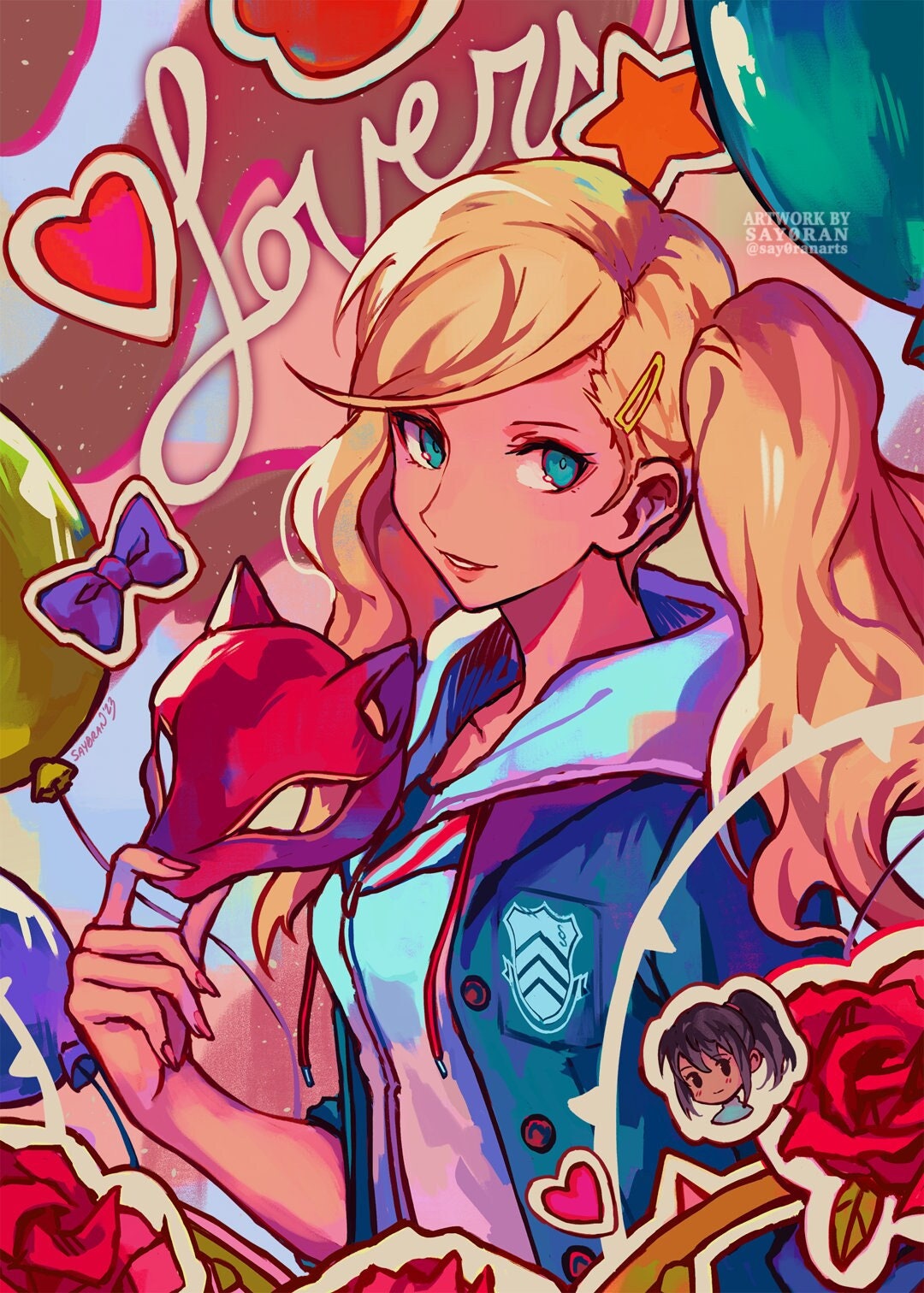P5 Ann Takamaki Lovers 5x7 Mini Foil Print Etsy