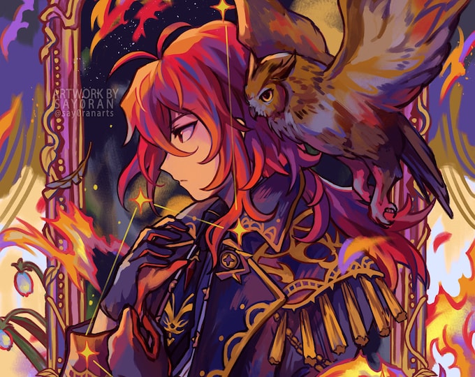 Genshin Impact Diluc Print 11x14 - Etsy