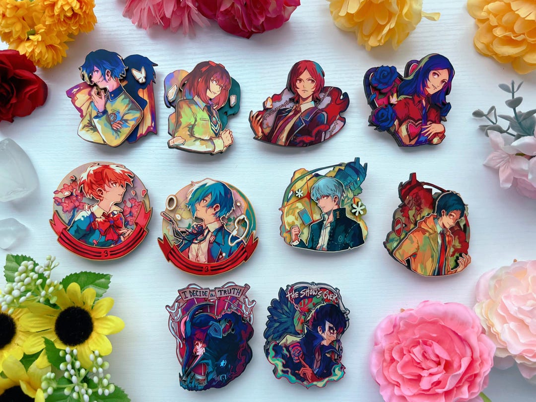 Persona 3" Layered Wood Pins - Etsy