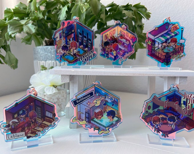 P5 Isometric Akechi & Joker Hangouts Acrylic Keychain Standees - Etsy