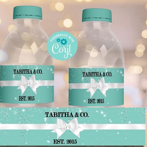 EDITABLE Water Bottle Label Blue Paris Theme Parisian | Etsy