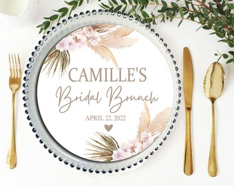 EDITABLE Boho Charger Plate Insert Blush Pink Bridal - Etsy