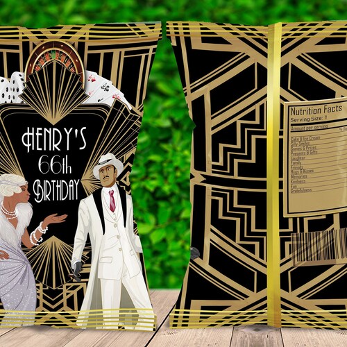 EDITABLE Great Gatsby Chip Bag DIGITAL FILE gatsby Themed - Etsy
