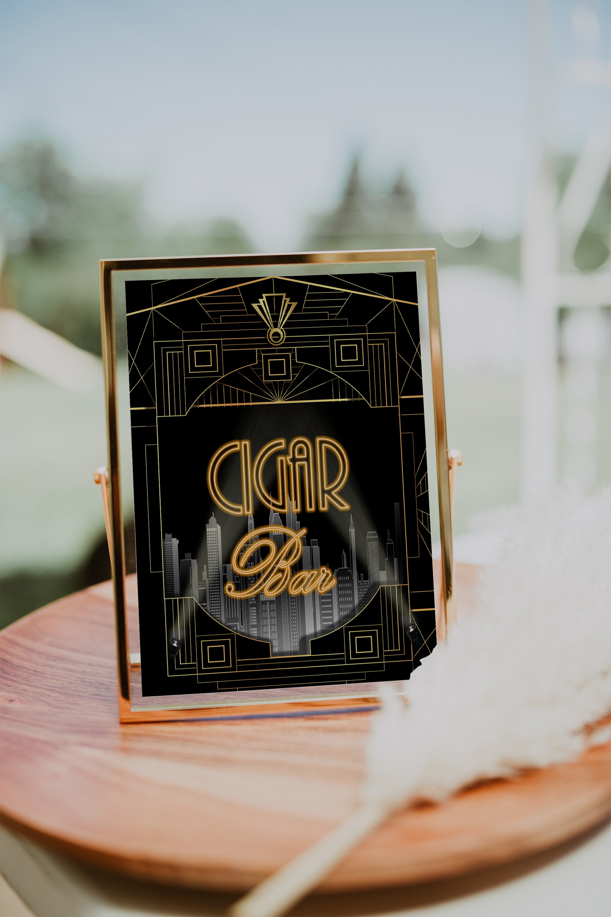 DIGITAL FILE Cigar Bar Sign 1920s Party Decor Black and Gold Party Sign ...