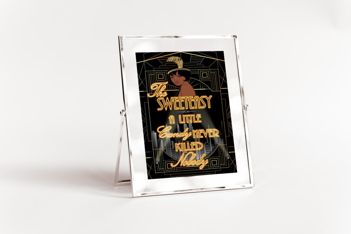 PRINTABLE Sweeteasy Candy Sign, Gatsby Party Decoration, Roaring 20s ...
