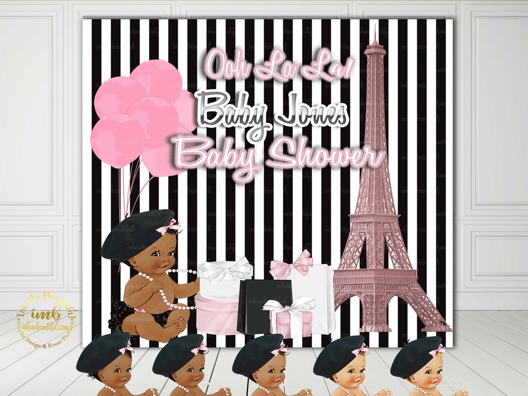 PRINTABLE Paris Theme Backdrop, Parisian Themed Backdrop, Baby Shower ...