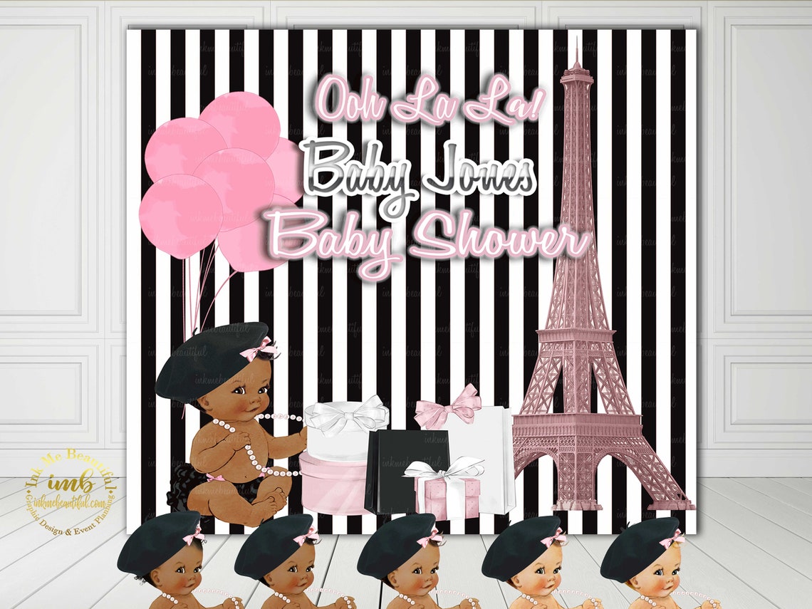 PRINTABLE Paris Theme Backdrop, Parisian Themed Backdrop, Baby Shower ...