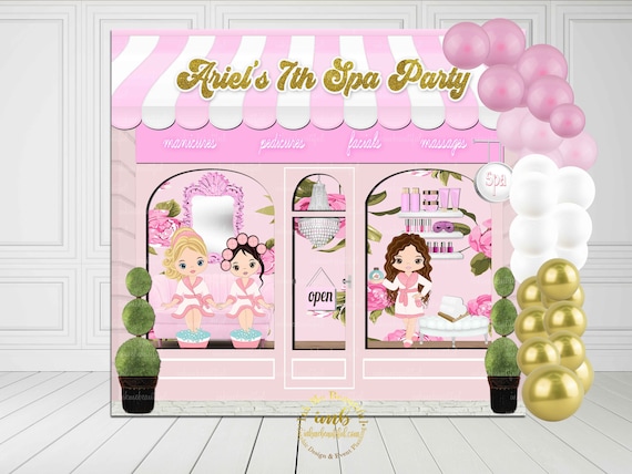 PRINTABLE Spa Birthday Backdrop Spathemed Candy Table - Etsy Hong Kong
