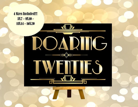 PRINTABLE Roaring Twenties sign,Gatsby party decoration, Roaring 20s ...