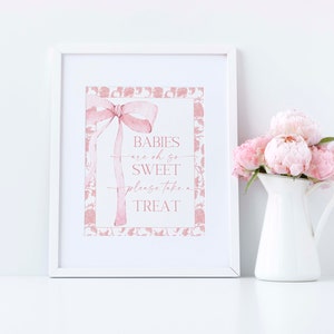 Digital File Pink Bow One is Sweet Sign |treat Table Sign Pink ...